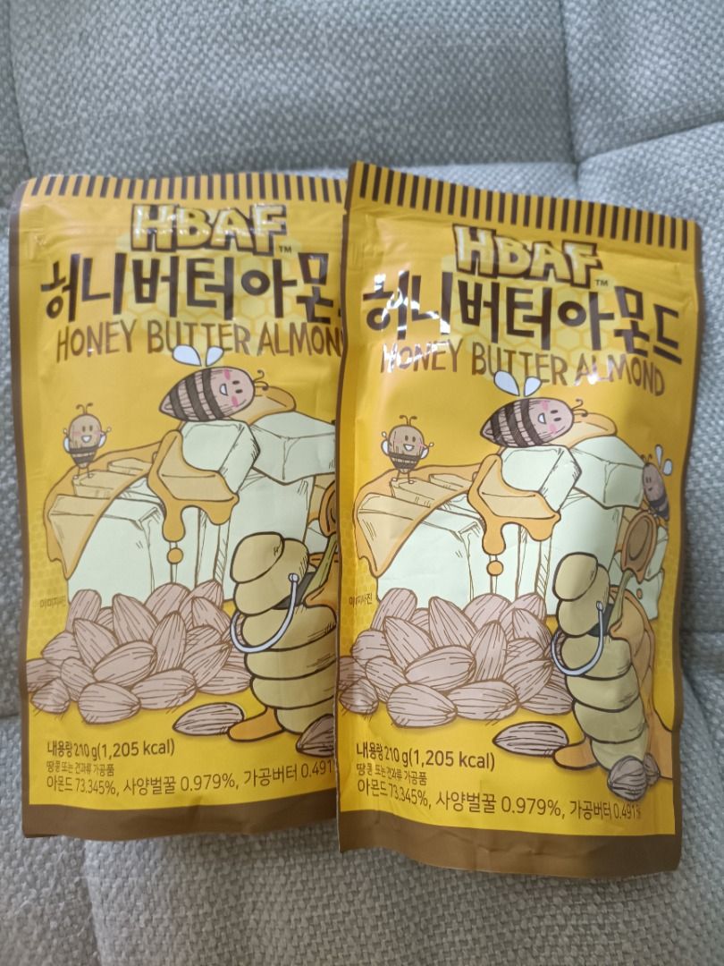 HBAF Korean Honey Butter Almond 210g (largest pack), Food & Drinks, Local Eats on Carousell