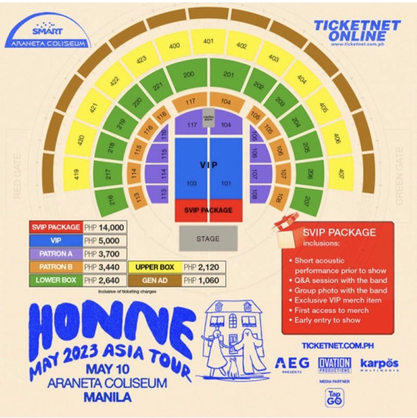 SOLD HONNE CONCERT TICKET UPPER BOX, Tickets & Vouchers, Event Tickets ...
