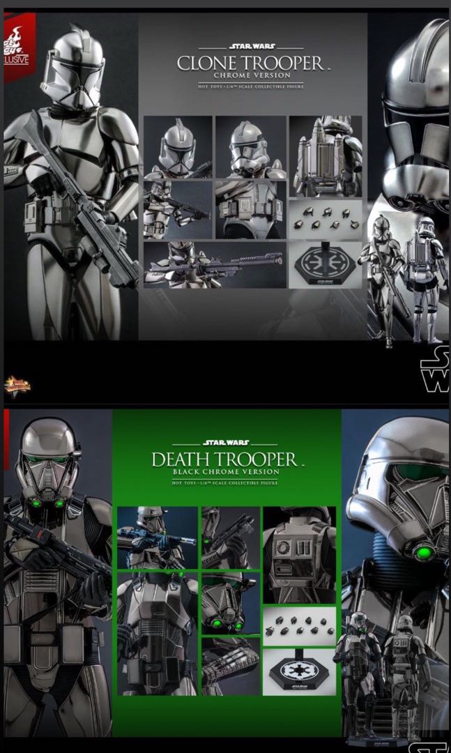 Hottoys Hot toys Star Wars Stormtrooper Death Trooper Clone Trooper Chrome Edition star war, 興趣及 ...