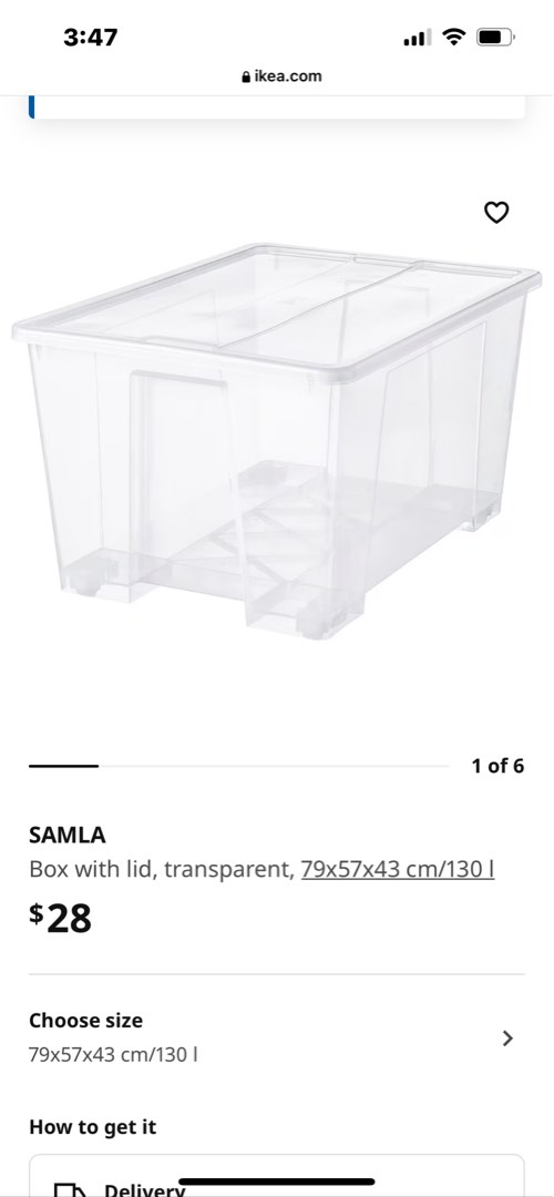 Ikea SAMLA box 130L, Furniture & Home Living, Home Improvement ...