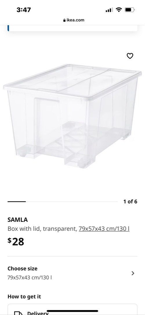 Ikea SAMLA box 130L, Furniture & Home Living, Home Improvement ...