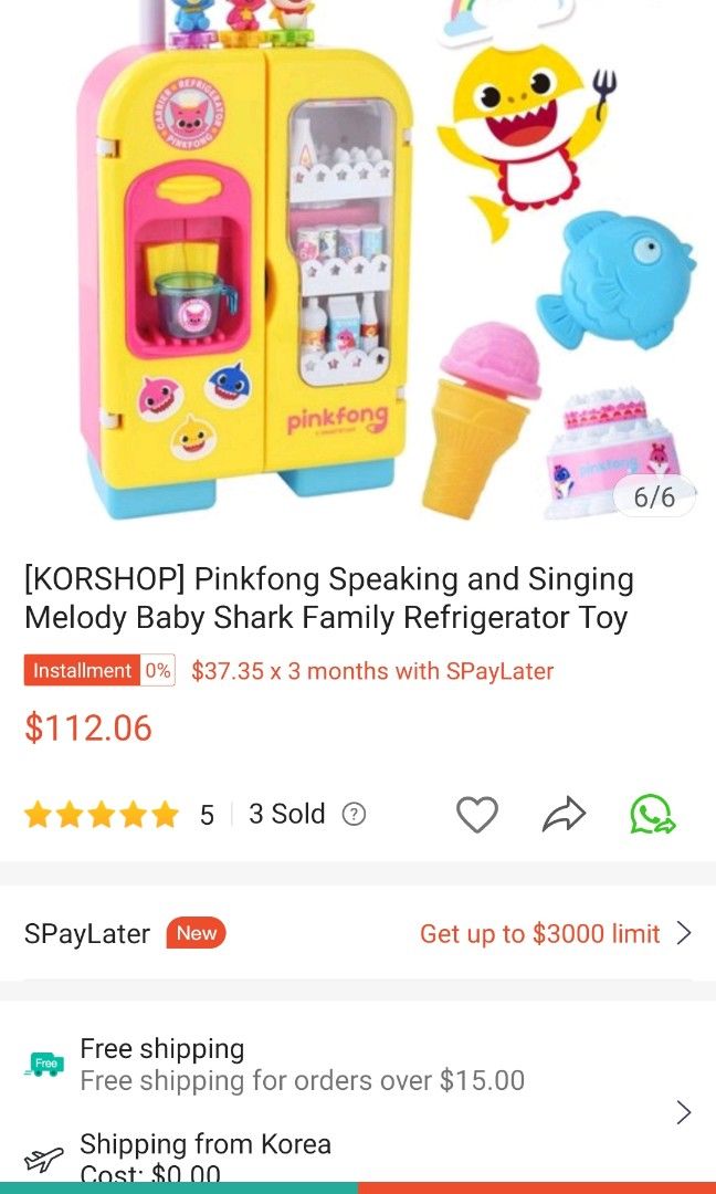 (imported) Pink fong baby shark fridge, Babies & Kids, Infant Playtime ...