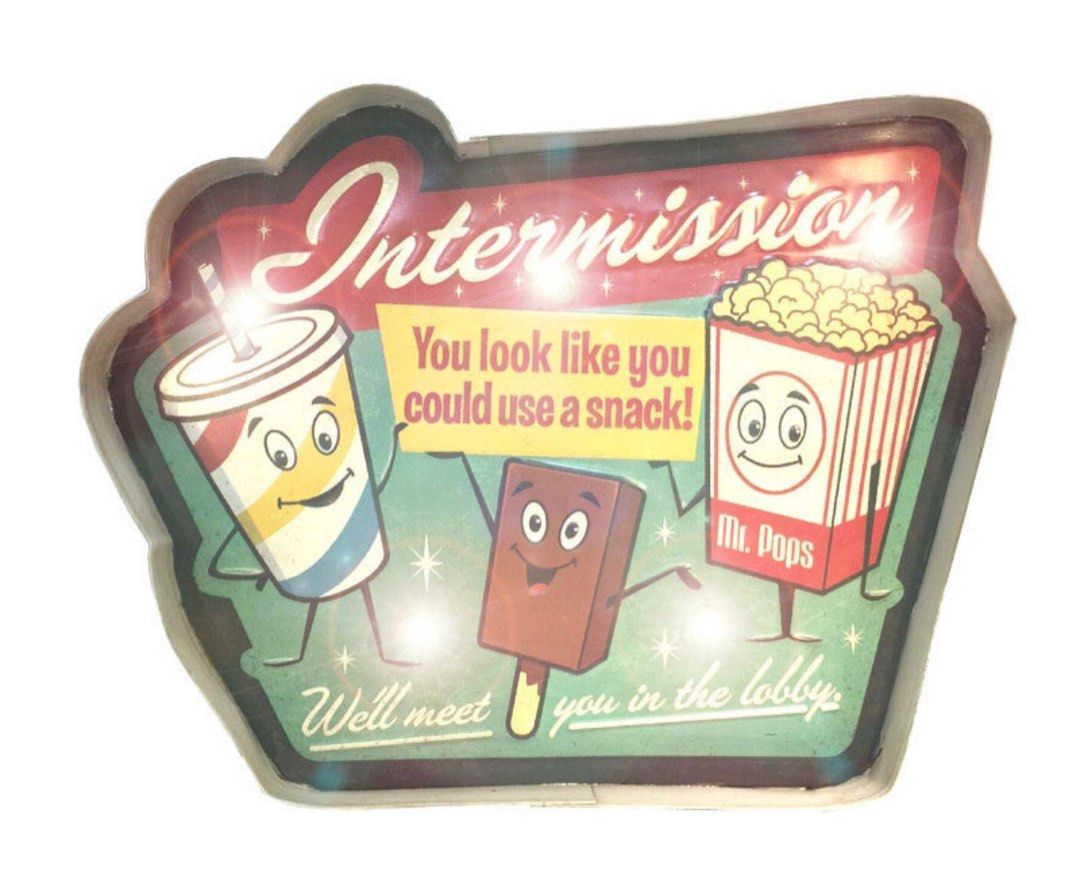 Intermission movie retro sign, Furniture & Home Living, Home Decor ...