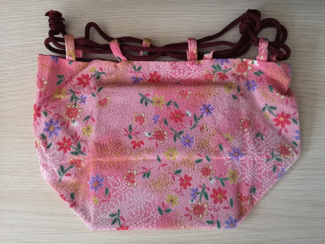Japanese draw string pouch(pink), Women's Fashion, Bags & Wallets ...