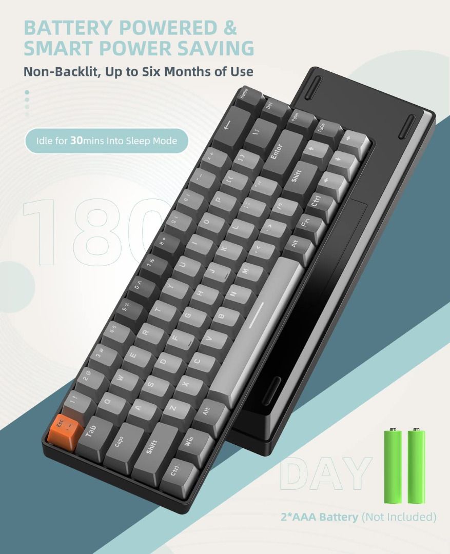 K68 Wireless Keyboard Mechanical keychron Gaming 68 Keys 2.4G/BT5.0 ...