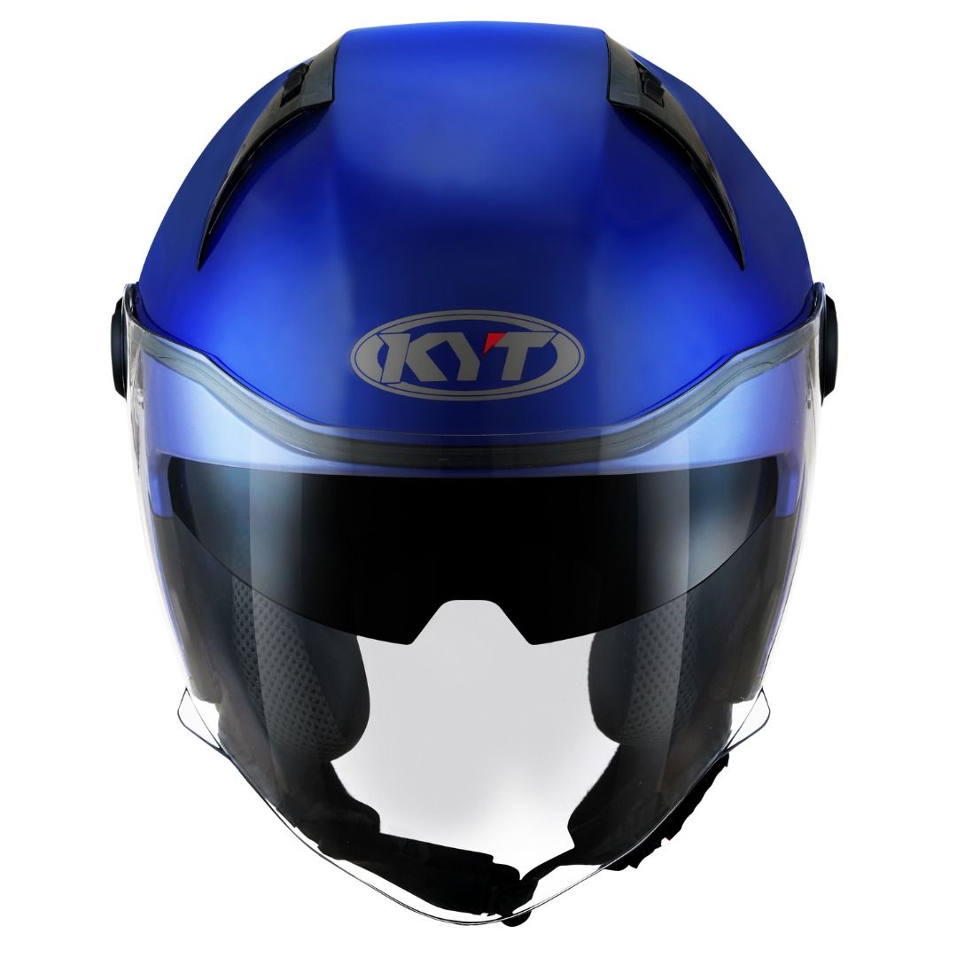 KYT D-City Plain Gloss Blue Metal Open Face Helmet, Motorcycles ...
