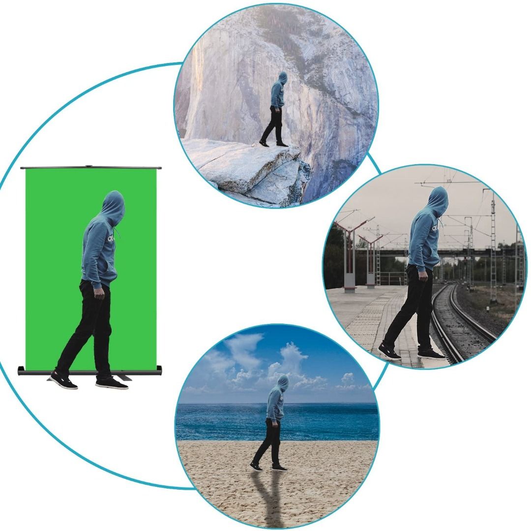 Leadwin Green Screen Backdrop Pull-up Style Portable Collapsible ...