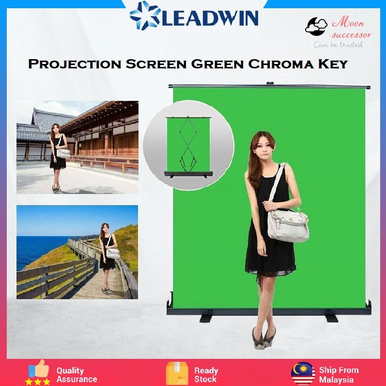 Leadwin Green Screen Backdrop Pull-up Style Portable Collapsible ...