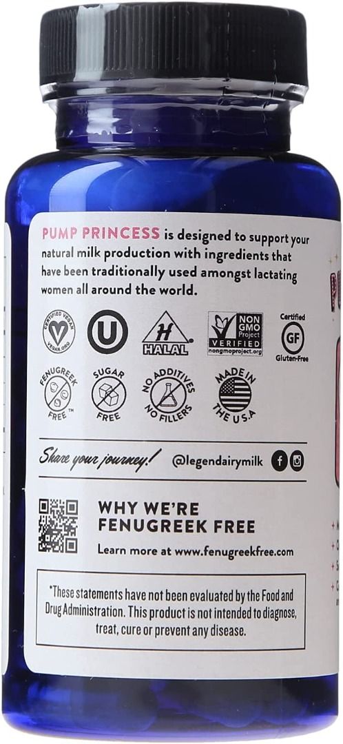 Legendairy Milk Pump Princess Dietary Supplement Capsules 180s, Babies ...