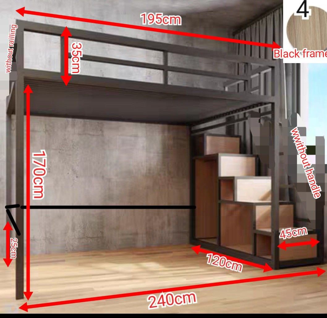 Loft bed customize, Furniture & Home Living, Furniture, Bed Frames ...
