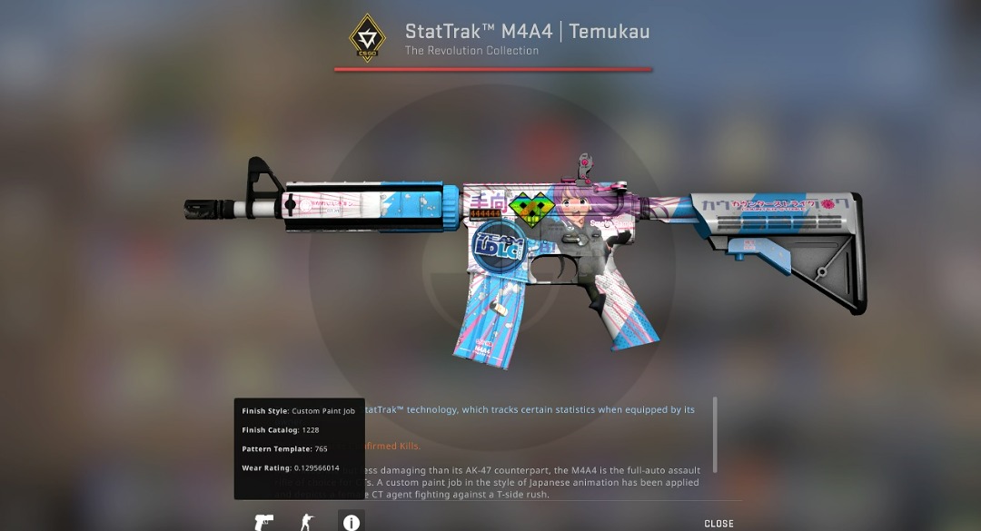 M4A4 StatTrak Temukau CSGO SKINS KNIVES (MW), Video Gaming, Gaming ...