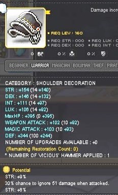 MapleSEA Aquila 22 Stars Absolabs Bastion Pauldron, Video Gaming ...