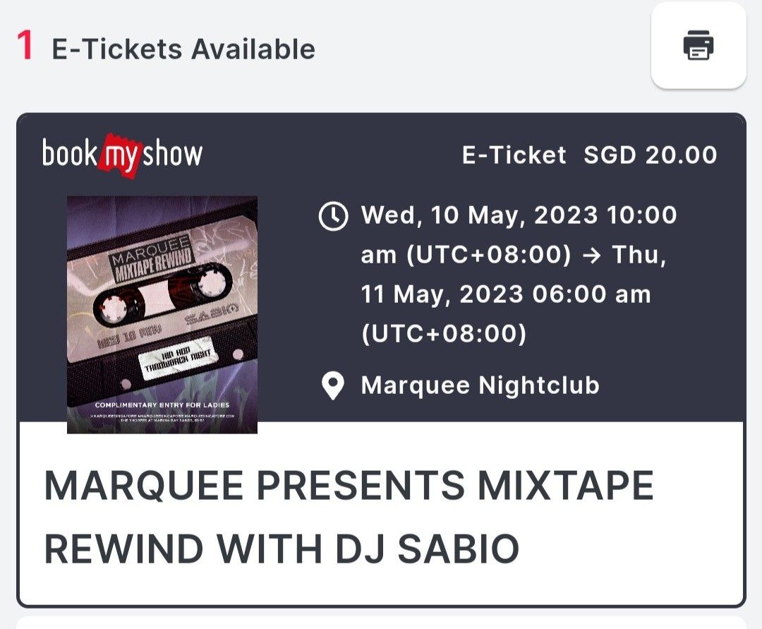 Marquee Ticket, Tickets & Vouchers, Event Tickets on Carousell