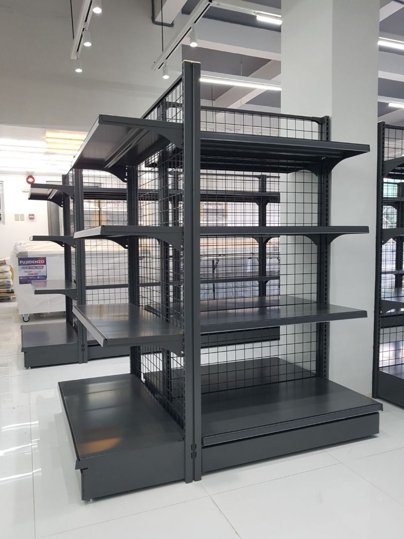 Mesh backing - Gondola Grocery shelving Dark gray, Furniture & Home ...