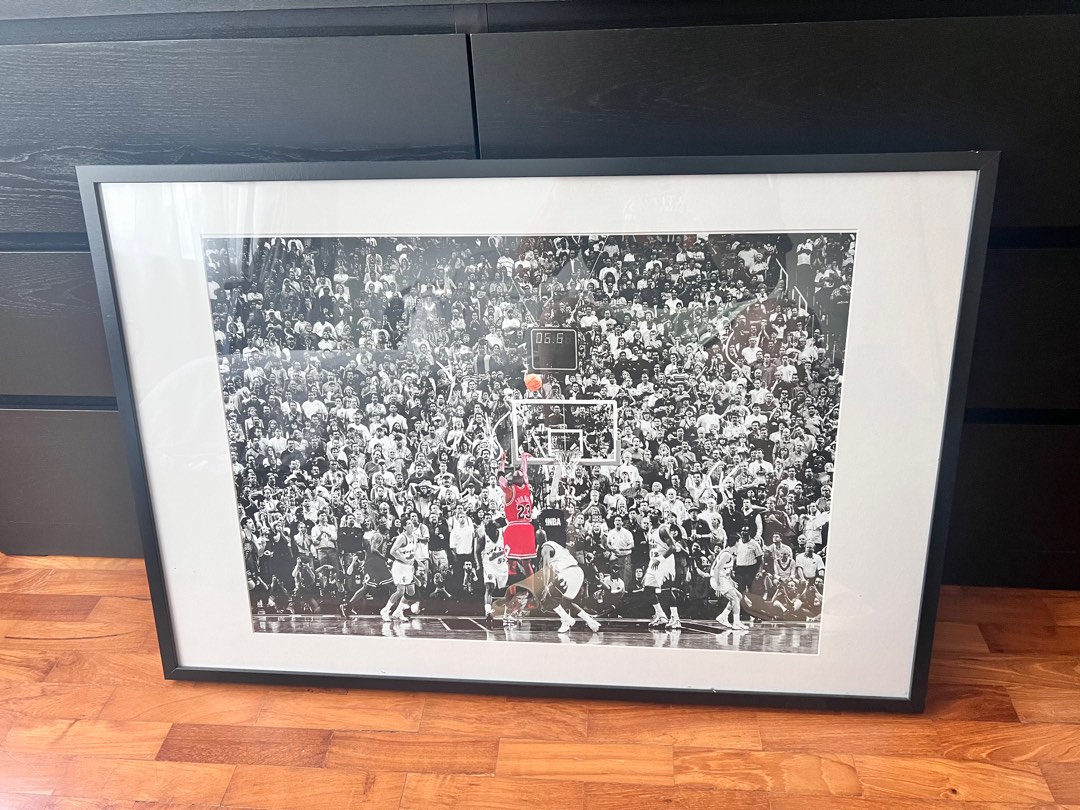 Michael Jordan Last Shot Framed Poster, Furniture & Home Living, Home Decor, Frames & Pictures ...