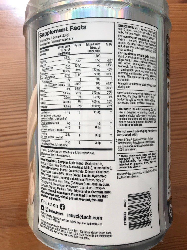 MuscleTech vanilla milkshake, Health & Nutrition, Health Supplements ...