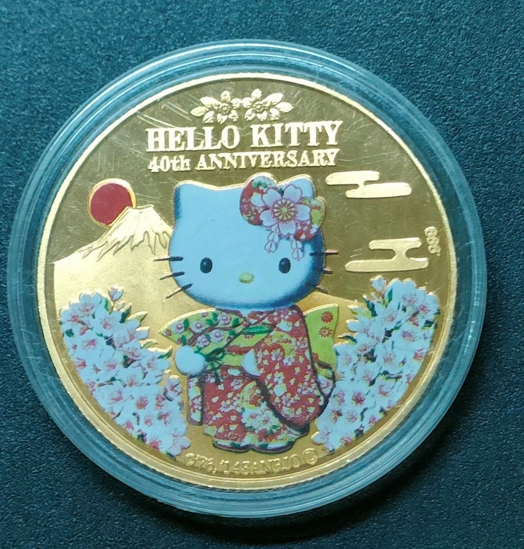New Zealand QE II Hello Kitty 40th Anniversary Gold Medal 2014, Hobbies ...