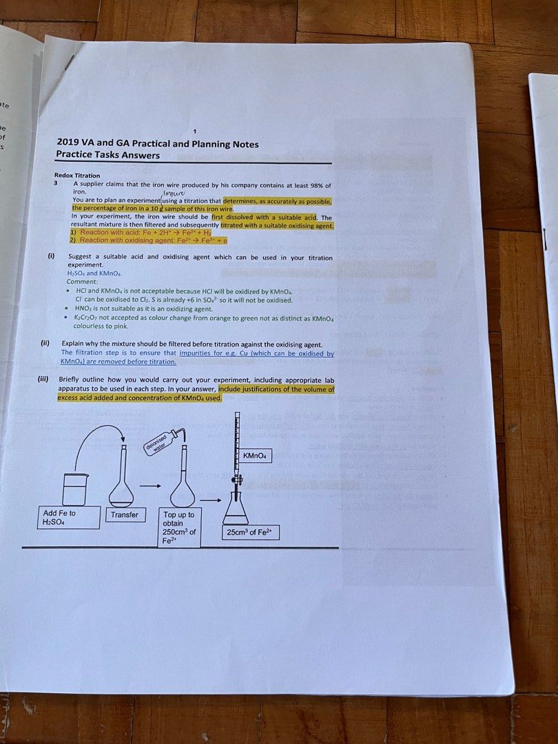 NYJC Chemistry Practical Notes, Hobbies & Toys, Books & Magazines ...
