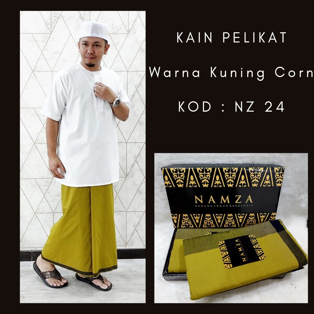 NZ24-KAIN PELIKAT WARNA KUNING CORN YANG KACAK DAN SELESA. BENANG 4000 ...