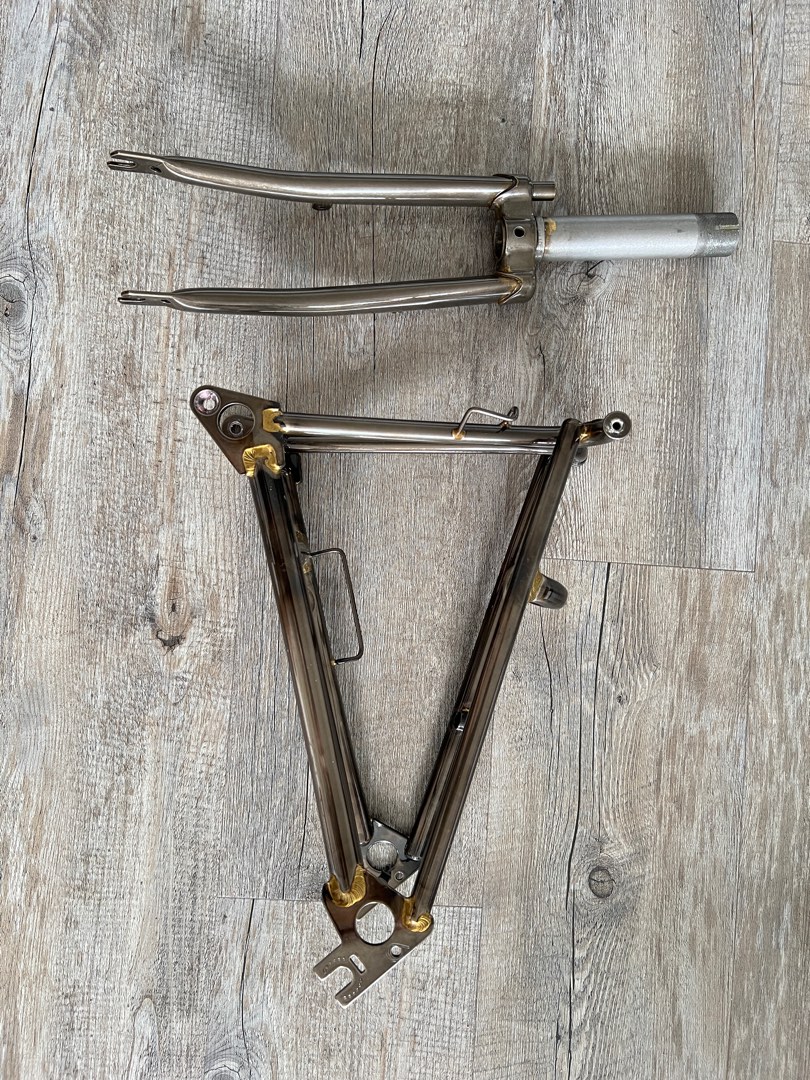 Original Brompton fork and rear triangle de-kit from black lacquer ...