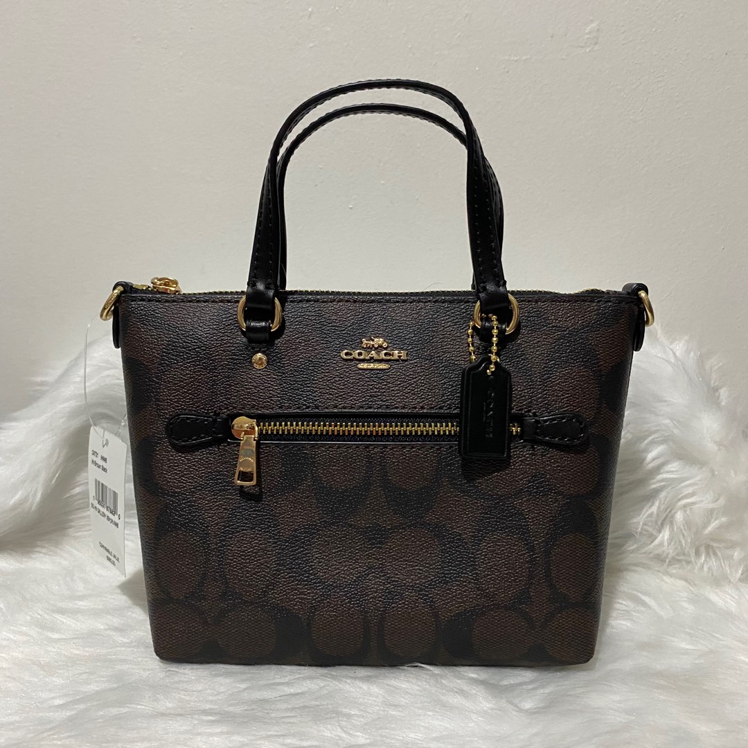 ORIGINAL Coach Mini Gallery Crossbody in Signature Canvas MAHOGANY on ...