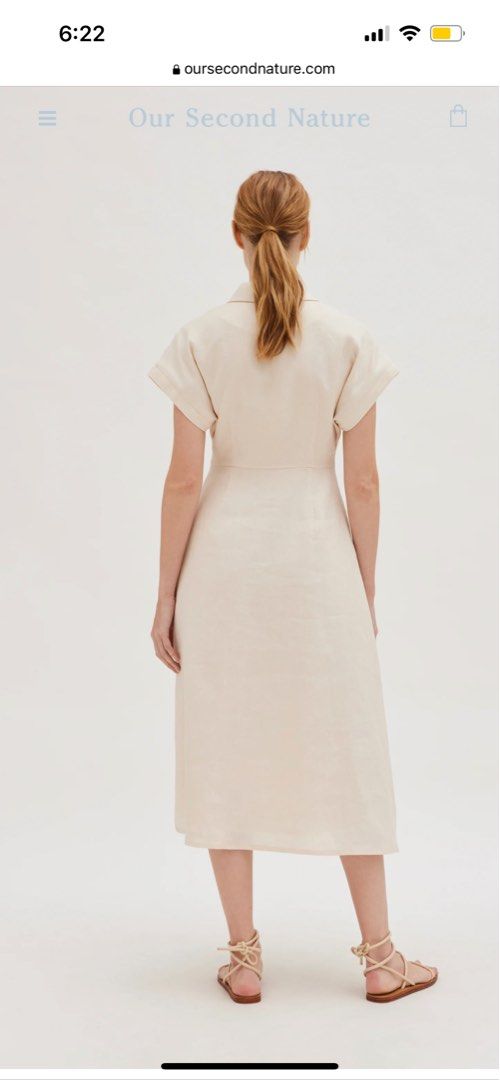 OSN Classic Linen Cream Dress in S, Women's Fashion, Dresses & Sets ...