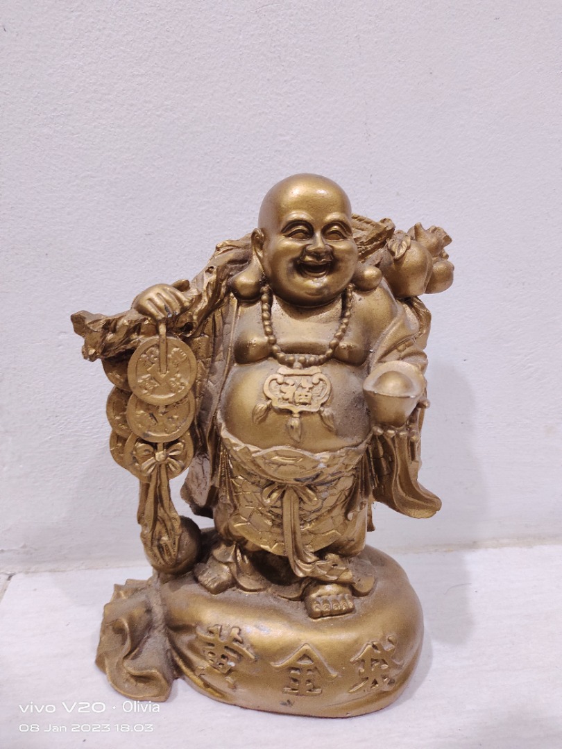 Patung Budha Julai Fiber Kuno Jadul Antik, Antik, Pajangan di Carousell