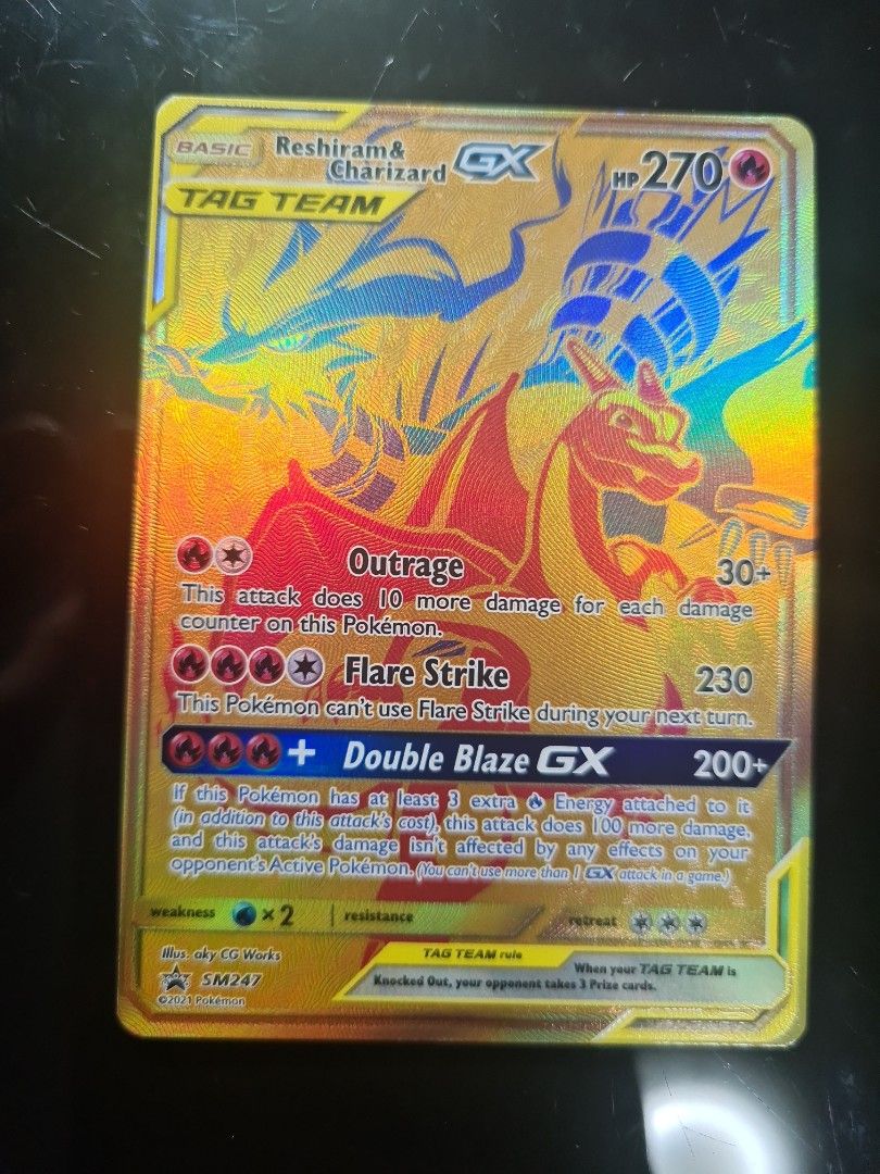 [PRICED TO CLEAR] Pokemon Reshiram & Charizard GX Tag Team Gold Promo ...
