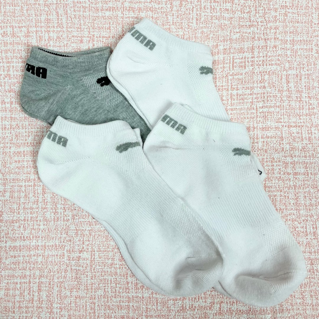 Puma Brand New 4 pack Gray White Ankle Socks, Women's Fashion, Watches ...