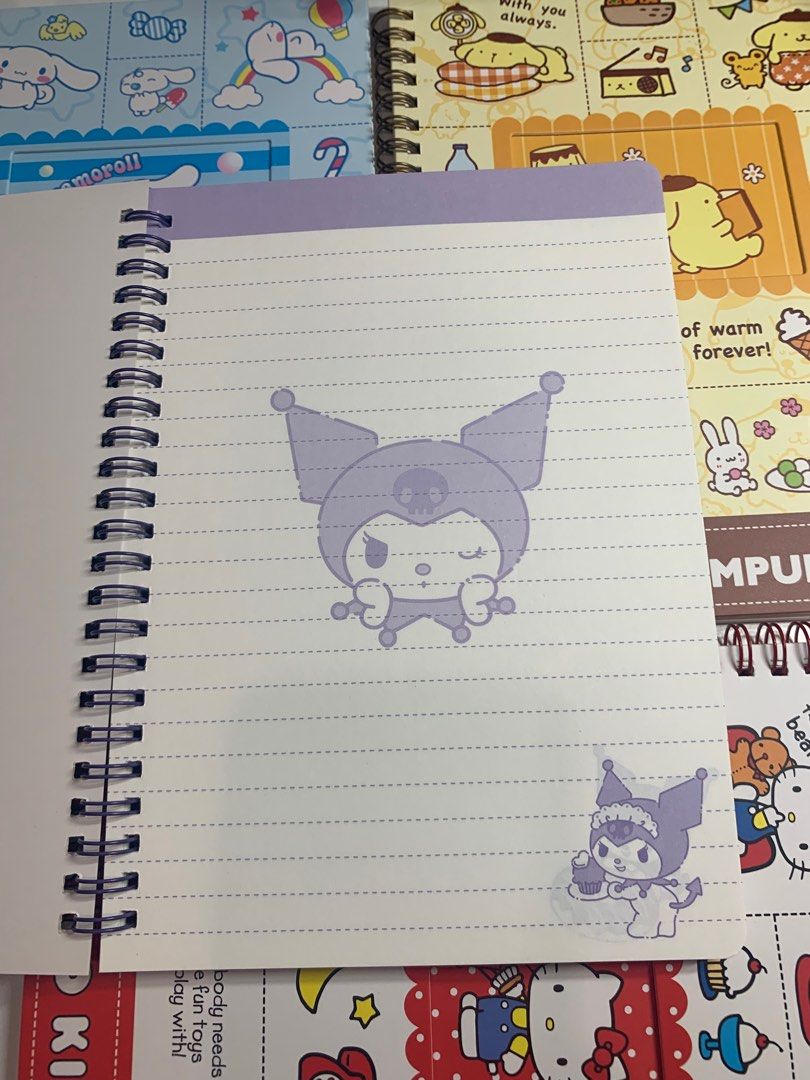 PURPLE KUROMI LINED NOTEBOOK KAWAII SANRIO, Hobbies & Toys, Stationery ...
