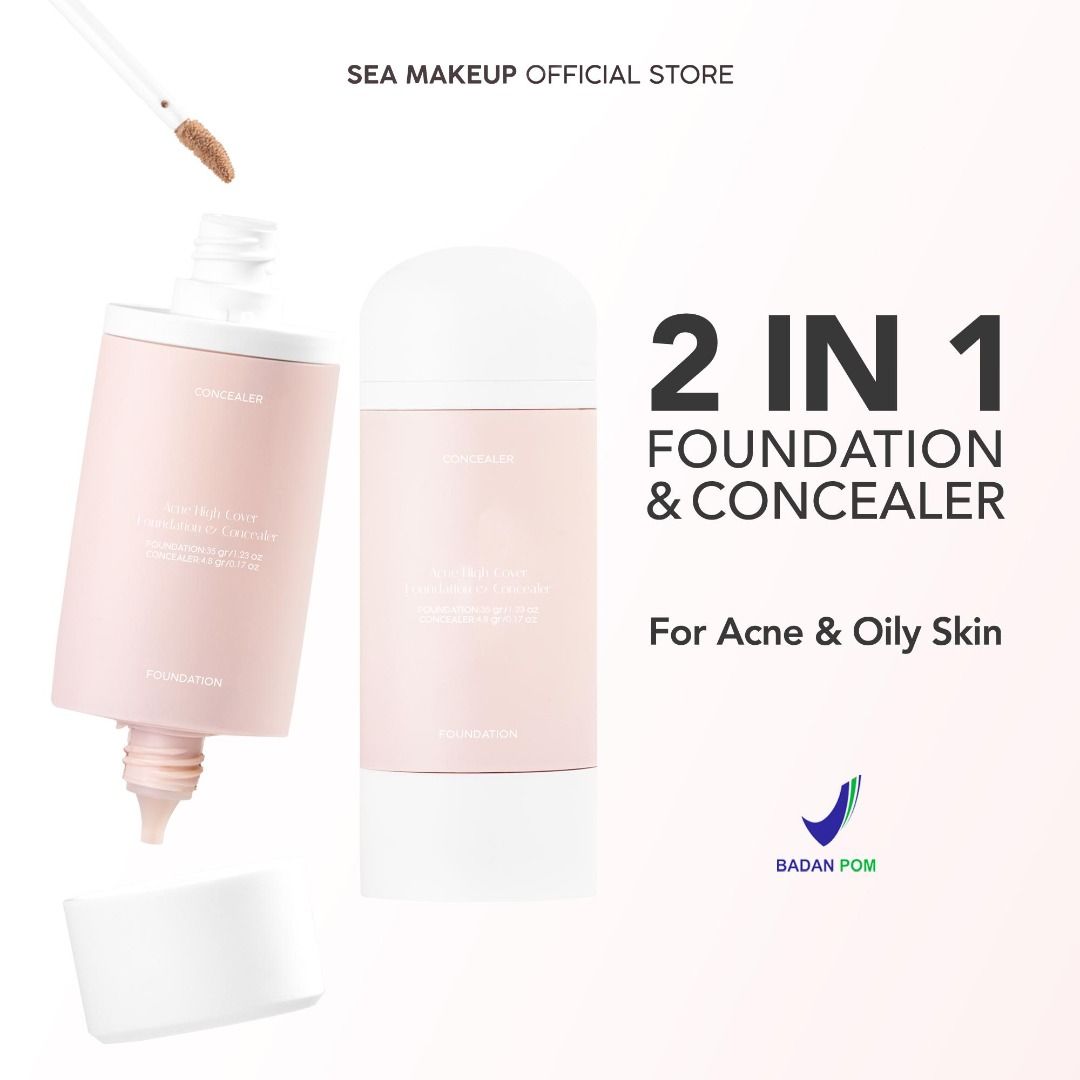 Sea Makeup Acne High Cover Foundation & Concealer Salicylic Acid ...