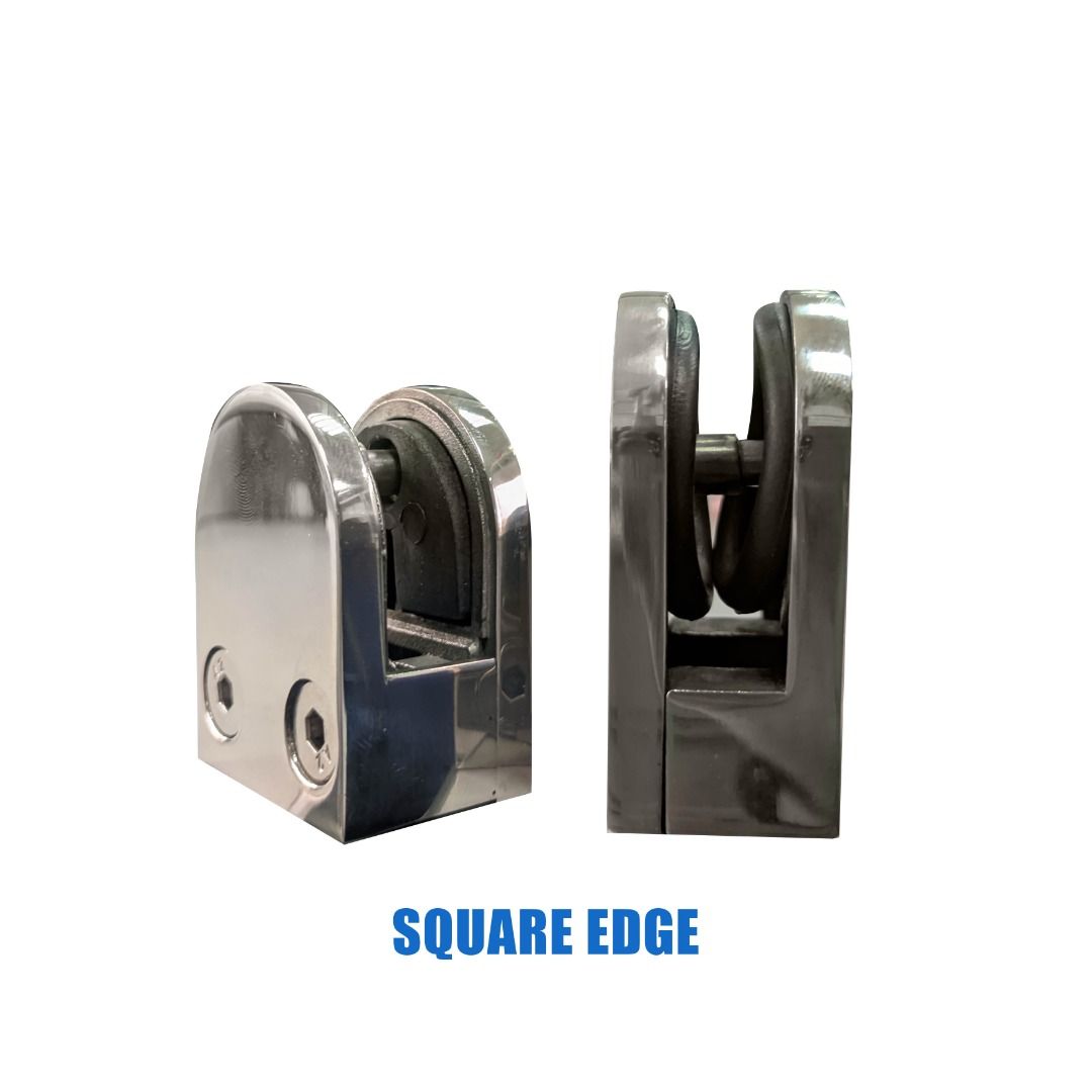 SHORT & LONG Half Moon Glass Clip Stainless 304 / Glass Clamp on Carousell