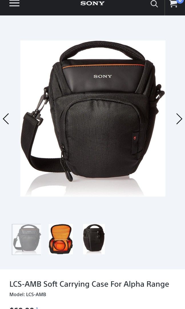 Sony LCS-AMB Soft Carrying Case For Alpha Range Camera Bag, Photography ...