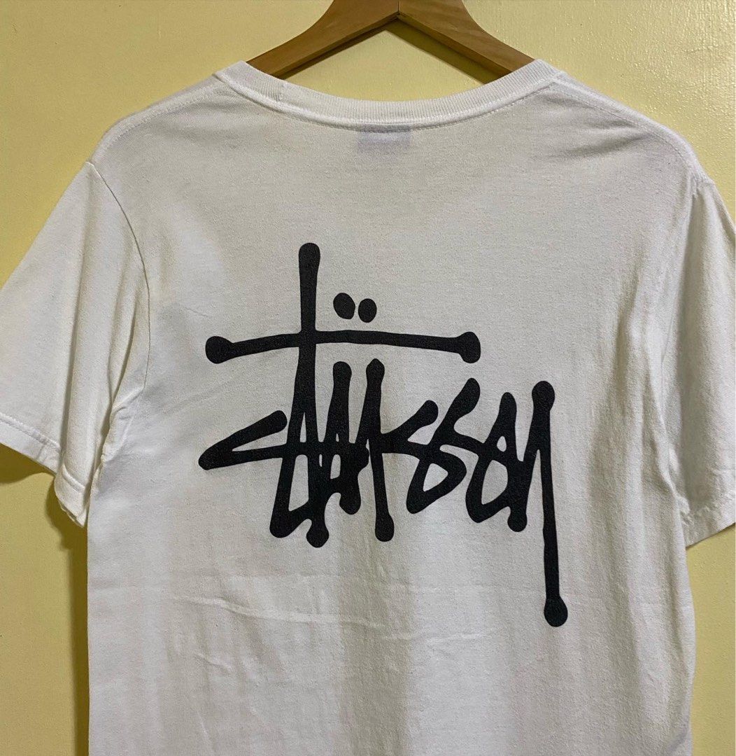Stussy Basic Logo white tee, Men's Fashion, Activewear on Carousell