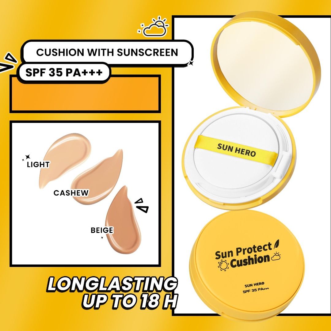 SunHero Sun Protect Cushion SPF 35 PA+++ Shade: light, Beauty & Personal Care, Face, Makeup on ...
