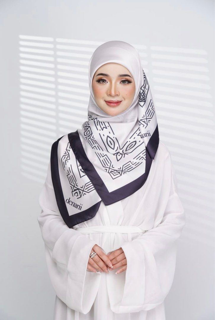 Super Flowy Italian Silk Square in White (Code : Norzie), Women's ...