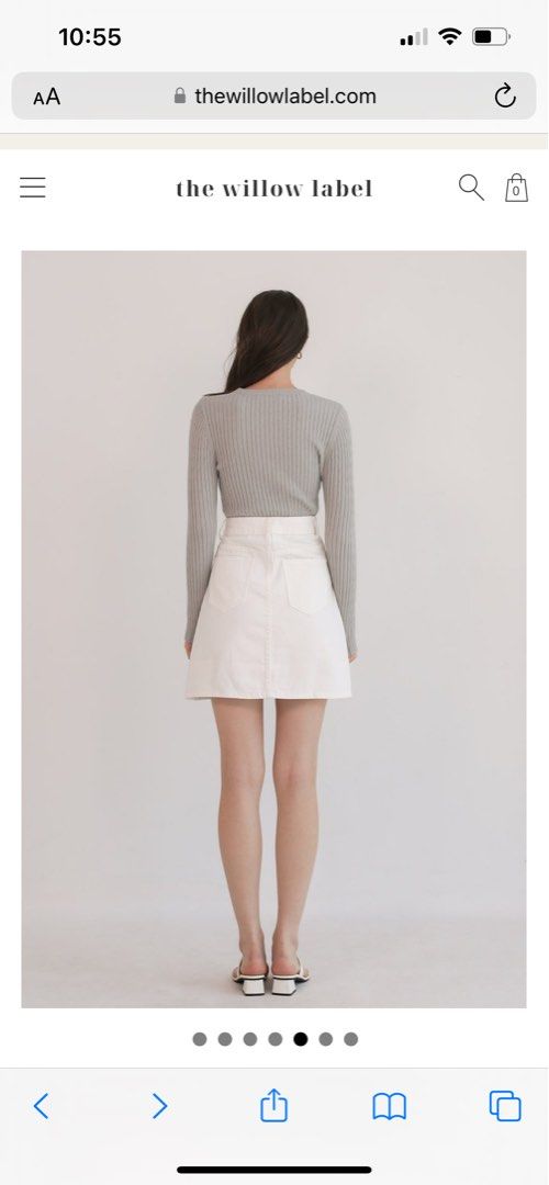 The willow label Miko denim mini skirt white, Women's Fashion, Bottoms, Skirts on Carousell