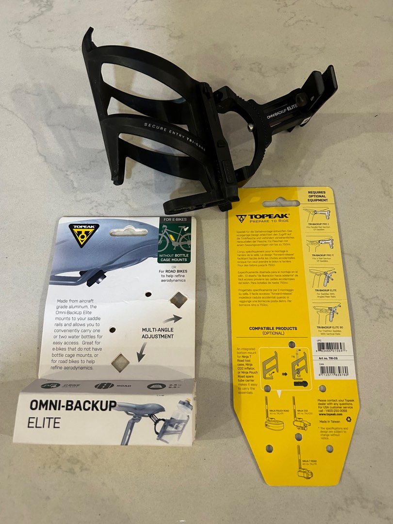Topeak Saddle Tri-Cage and Omni-Backup Elite Mounting, Sports Equipment ...