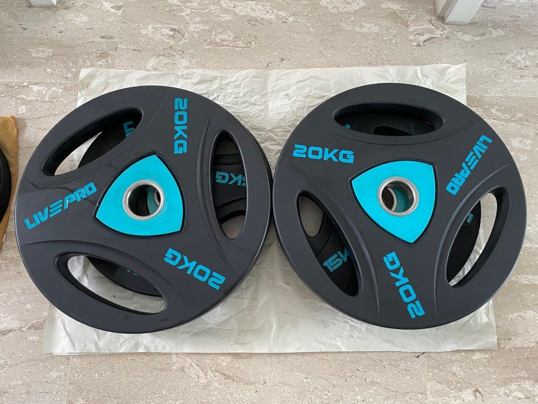 Olympic Urethane plates 20kg (1 pair), Sports Equipment, Exercise ...