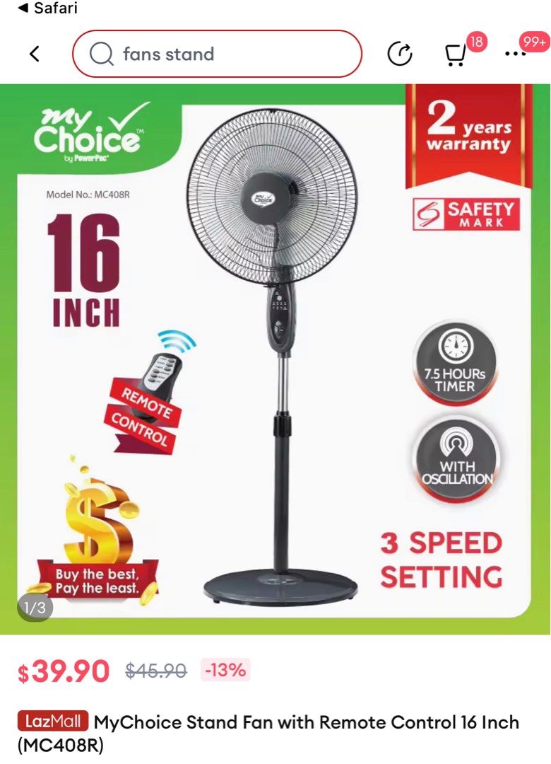Used Standing fan, Furniture & Home Living, Lighting & Fans, Fans on ...