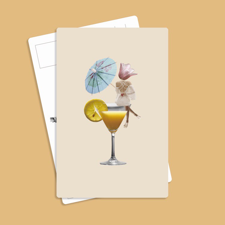 Vintage Retro Surreal Postcard Cocktail Club Shipping and Handling +$3 ...