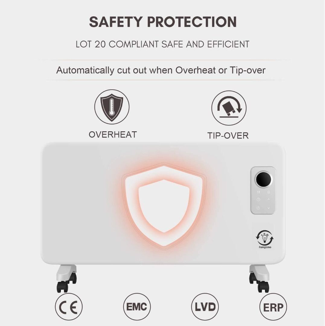 Wall Mounted Convector Panel Heater Radiator - FAM famgizmo 1800W WIFI ...