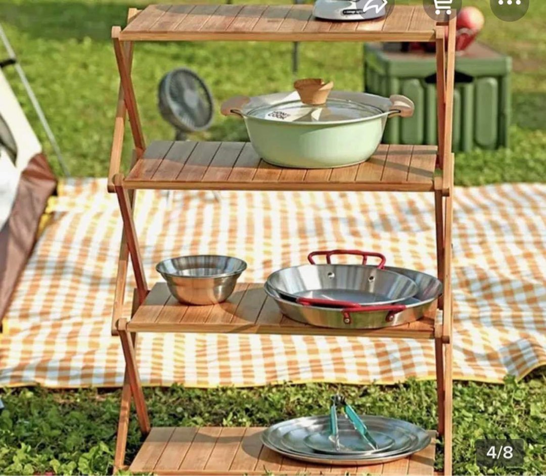 Wooden Camping Rack, Sports Equipment, Hiking & Camping on Carousell