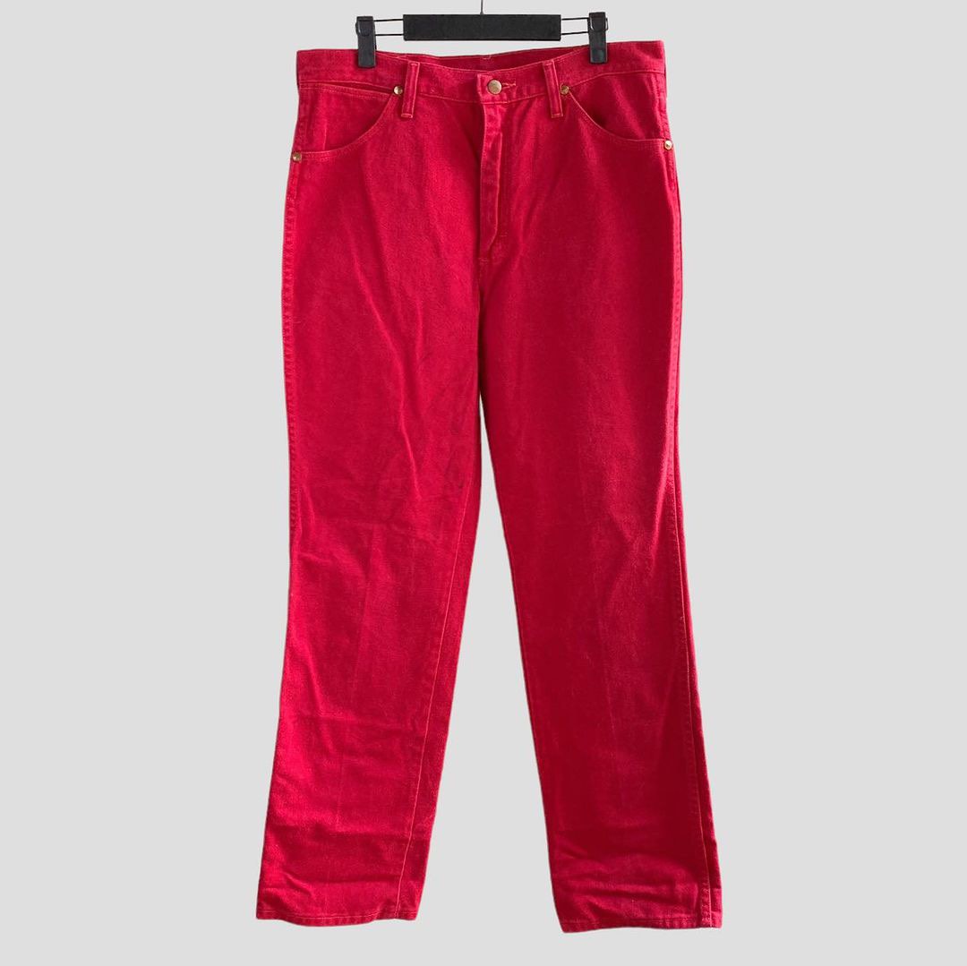 Wrangler Regular High Red Jean Pants on Carousell