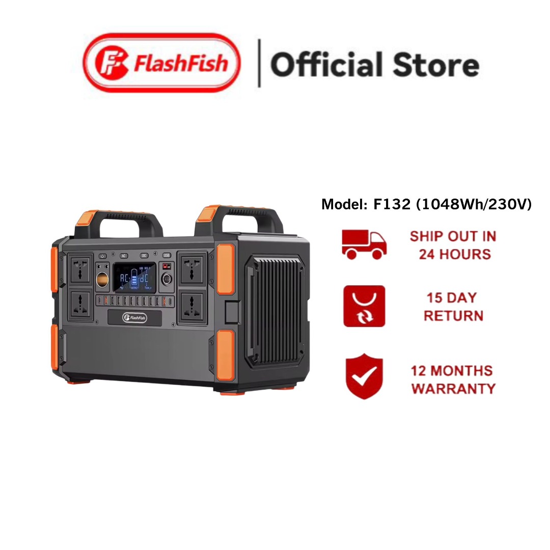 1000W Portable Power Station 1048Wh Solar Generator LiFePO4 Battery Home Backup Power, Sports ...