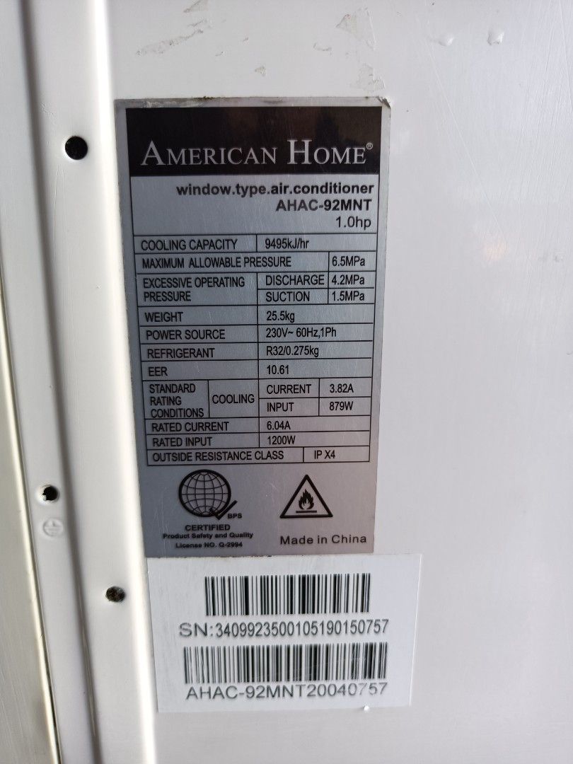 1HP AMERICAN HOME R32 INVERTER GRADE, TV & Home Appliances, Air ...