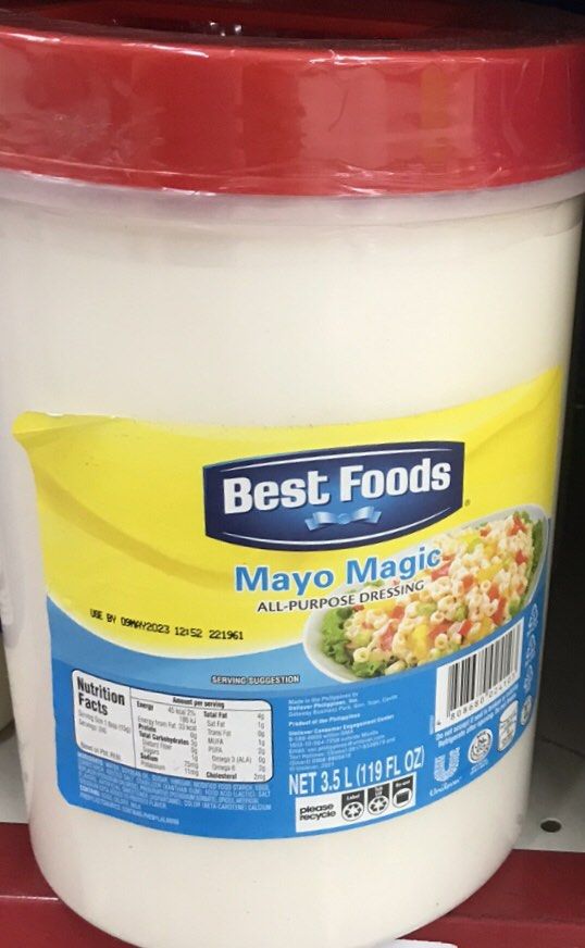 3.5L Best Foods Mayo Magic All Purpose Dressing Mayonnaise 119 fl oz ...