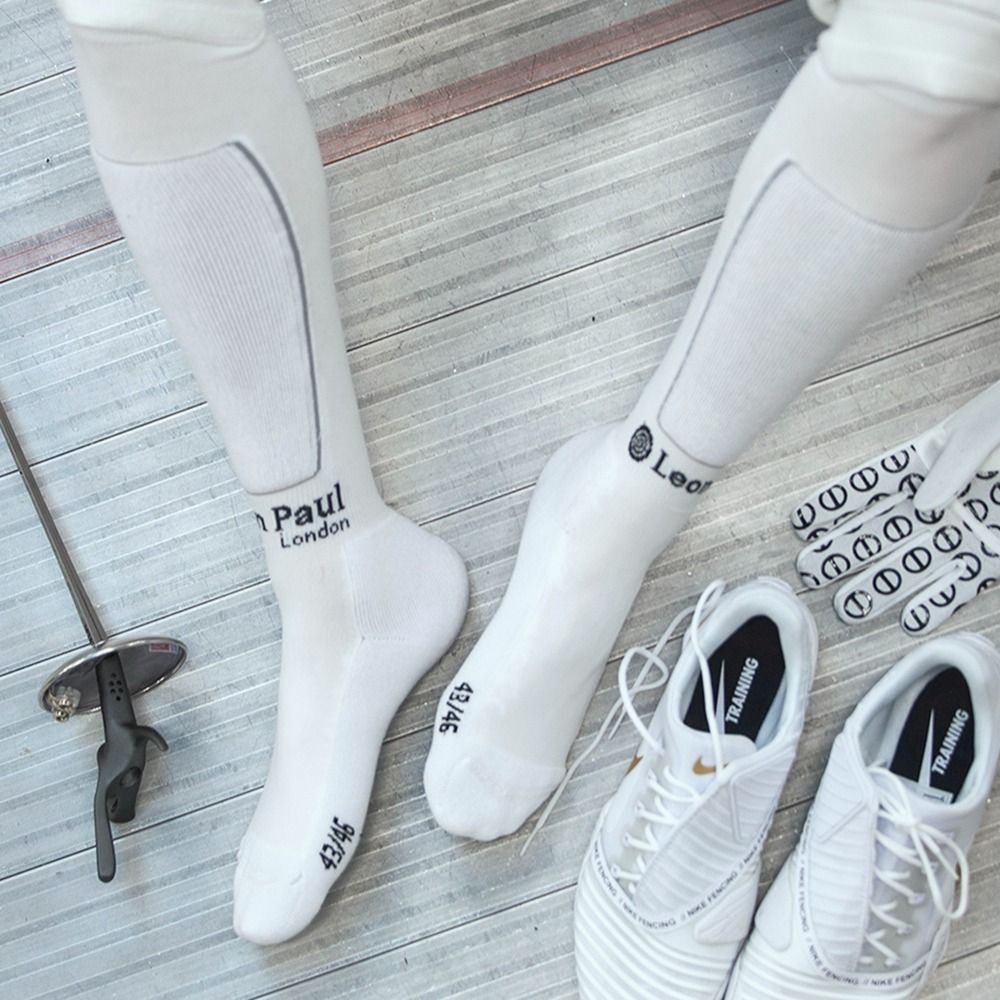Brand New !!! LEON PAUL ADVANCED WHITE FENCING SOCKS "6-8 Size", Men's ...