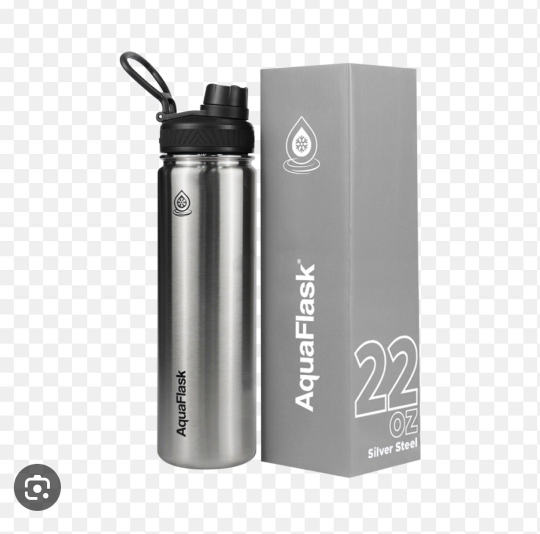 Aquaflask Silver Steel 22oz on Carousell