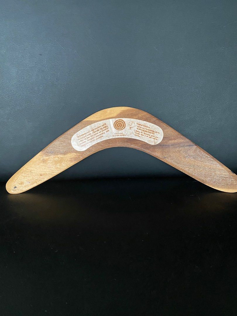 Genuine Returning Australian Hand-Painted Wooden Boomerang 12ins Long ...